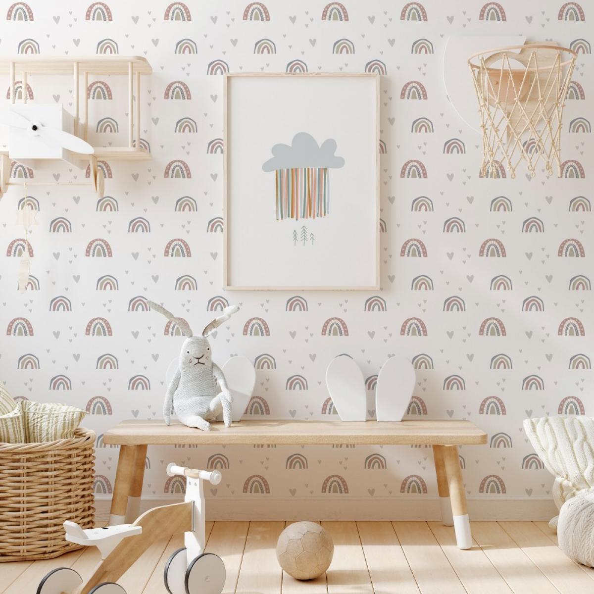 Rollo de papel pintado infantil de dos paneles autoadhesivos canvas NIJI