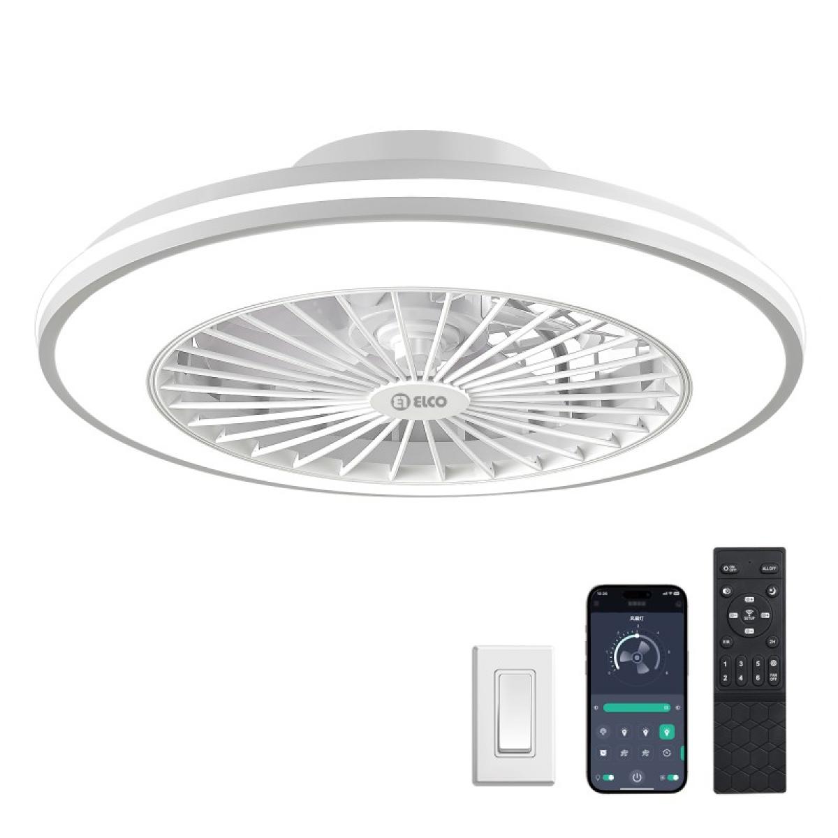 VENTILADOR TECHO ELCO PV-49C 7 ASPAS 40W MOTOR DC 49CM