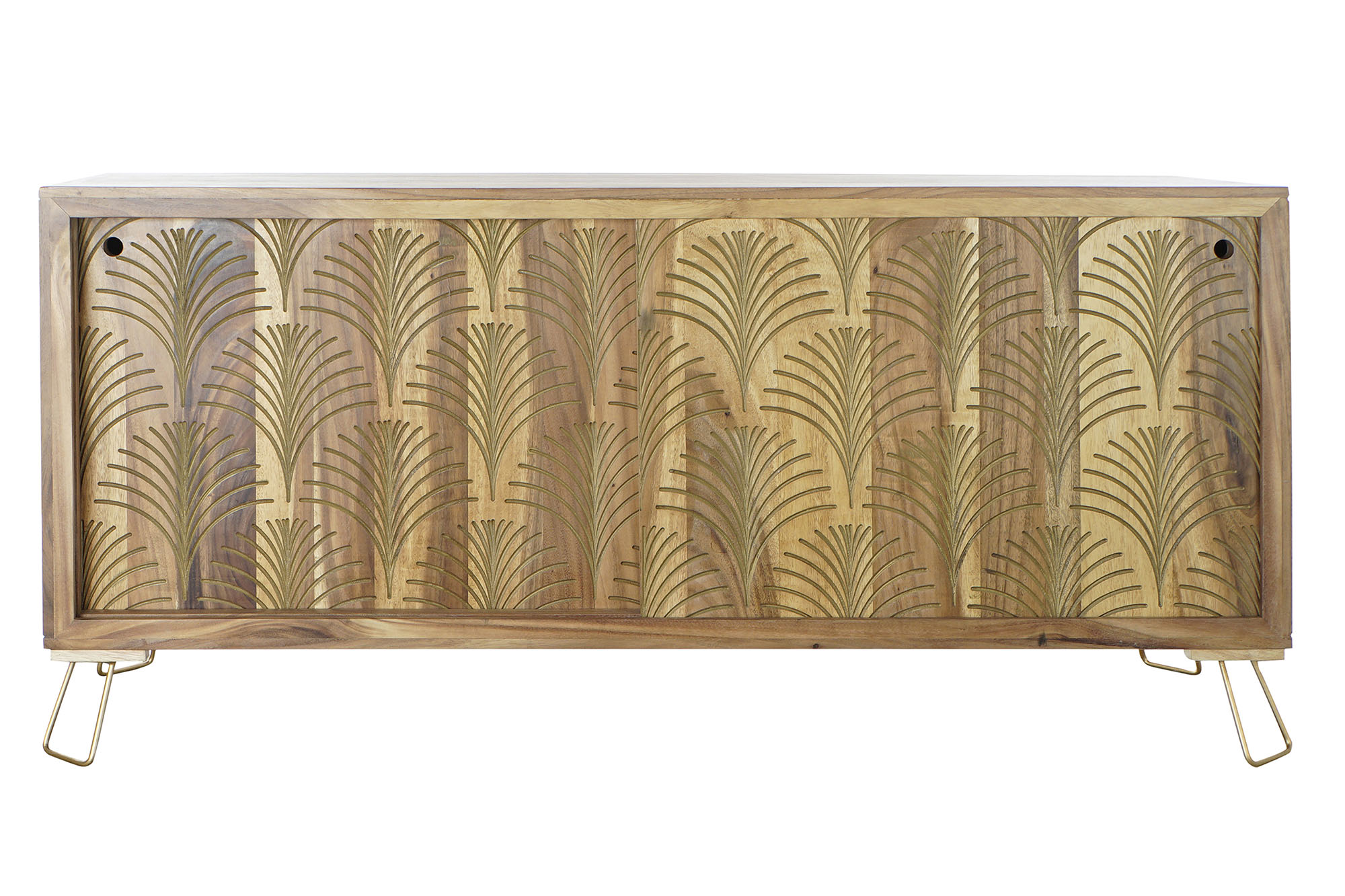 BUFFET SHEESHAM METAL 160X45X75 HOJA NATURAL