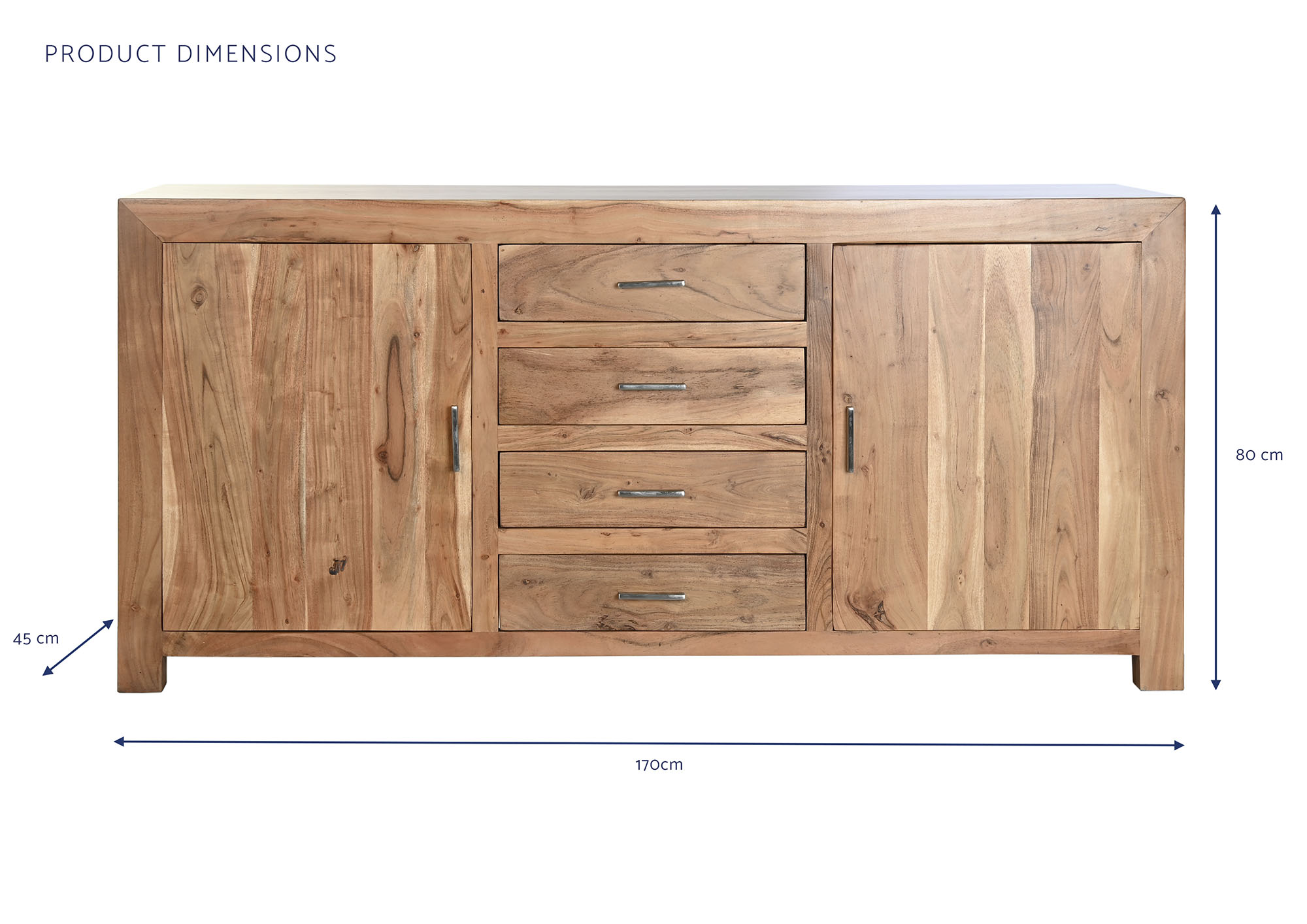 BUFFET ACACIA 170X45X80 NATURAL