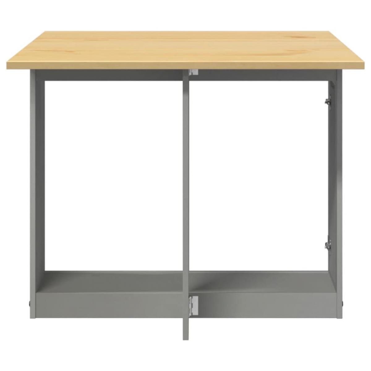 Mesa de comedor plegable mariposa Corona madera maciza gris